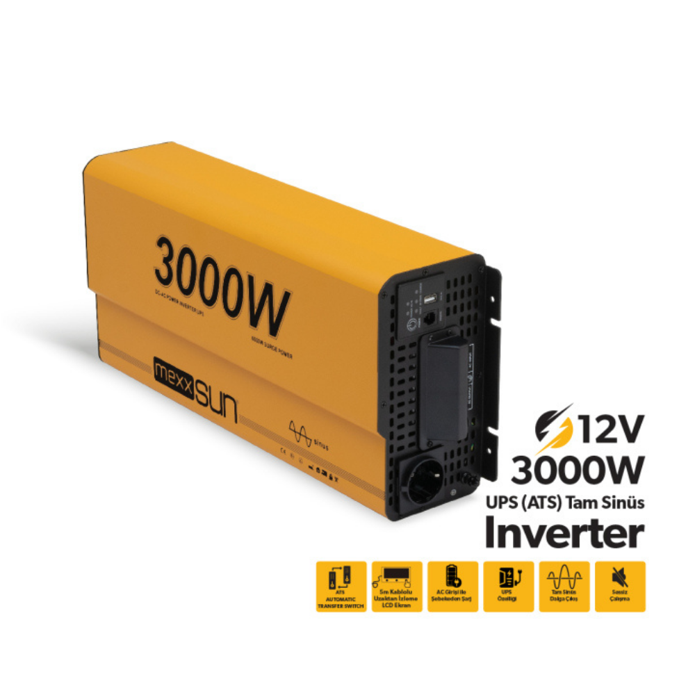 12V Volt-3000W Watt Ups Tam Sinüs İnverter I cinarelk.com