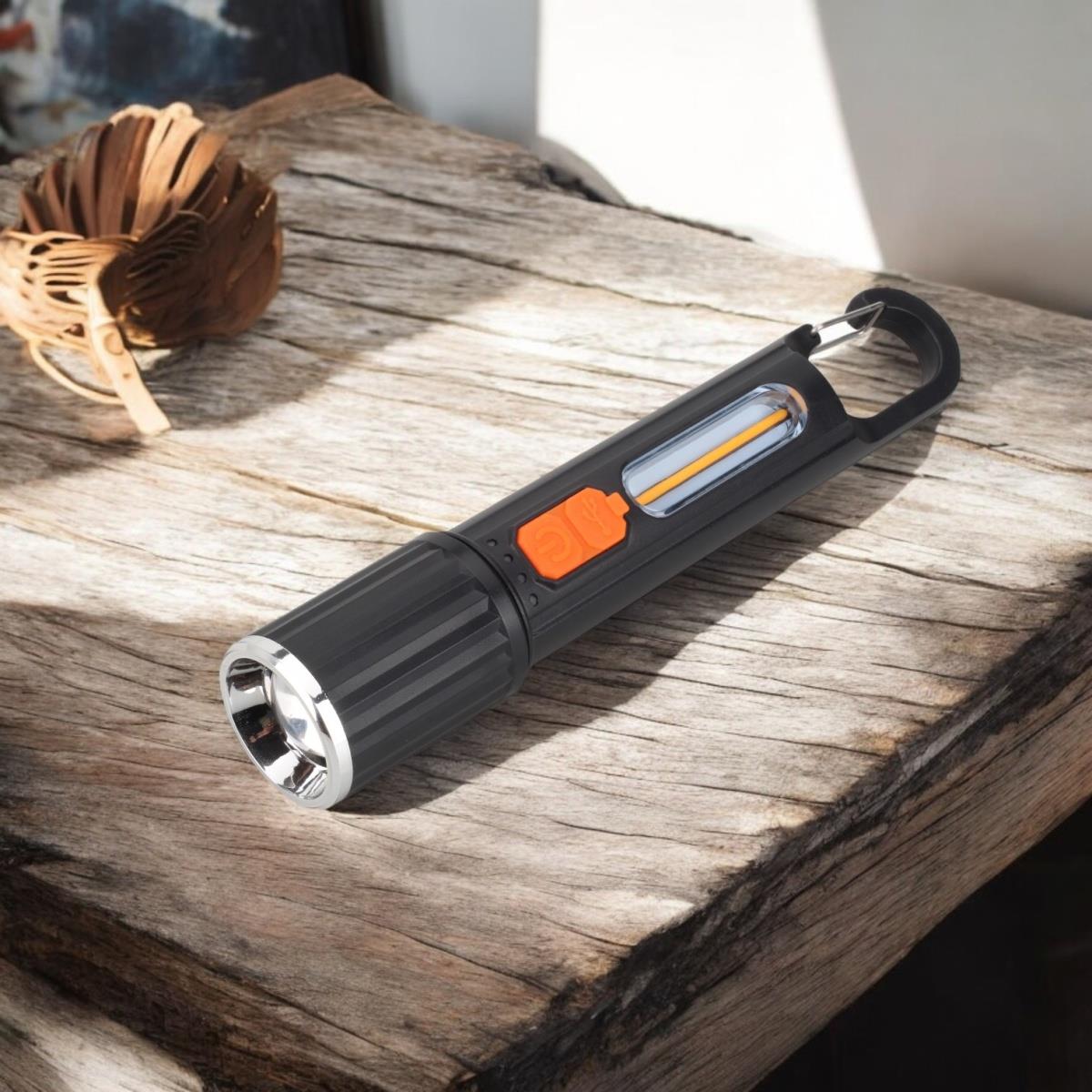 Panther PT-928 3 Watt Led+Yan Cob Ledli Klipsli Zoomlu USB Şarjlı El ...