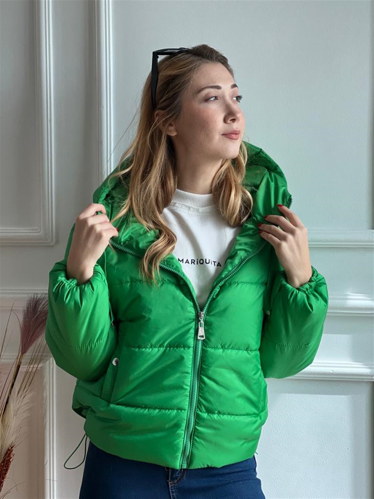 Kapüşonlu Şişme Mont 5117 Yeşil