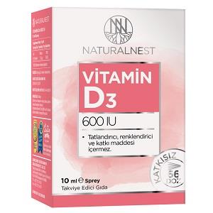 Naturalnest Vitamin D3 600 IU Sprey 10 ml | Dermolist.com da!