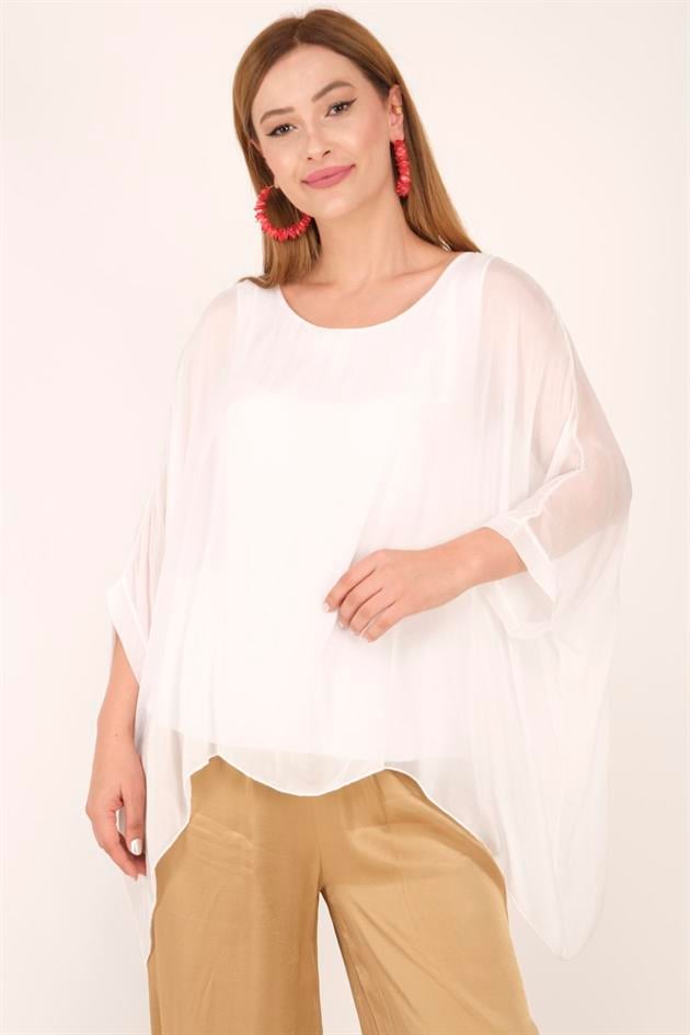 5687 YARASA KOL İPEK BLUZ