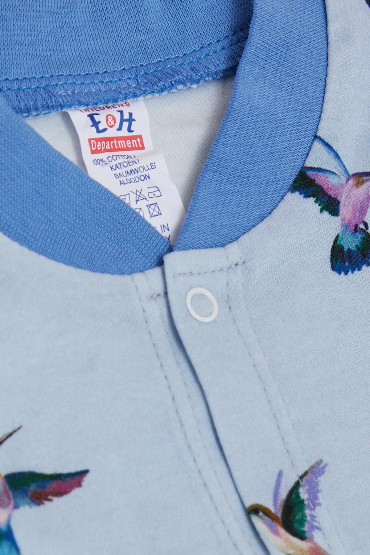 Erkek Bebek Tulum Sevimli Kuş Desenli Açık Mavi 0-3 Ay - Tatlı Bebek ...