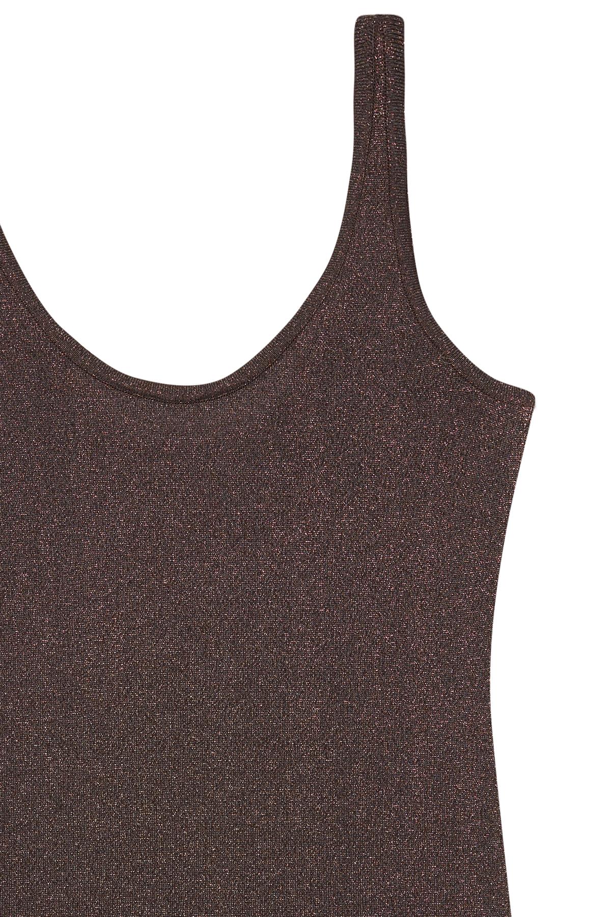 Kahverengi Carrie Simli Triko Elbise