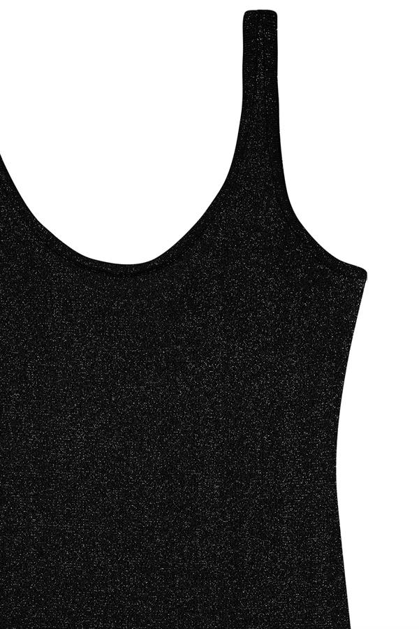 Siyah Carrie Simli Triko Elbise