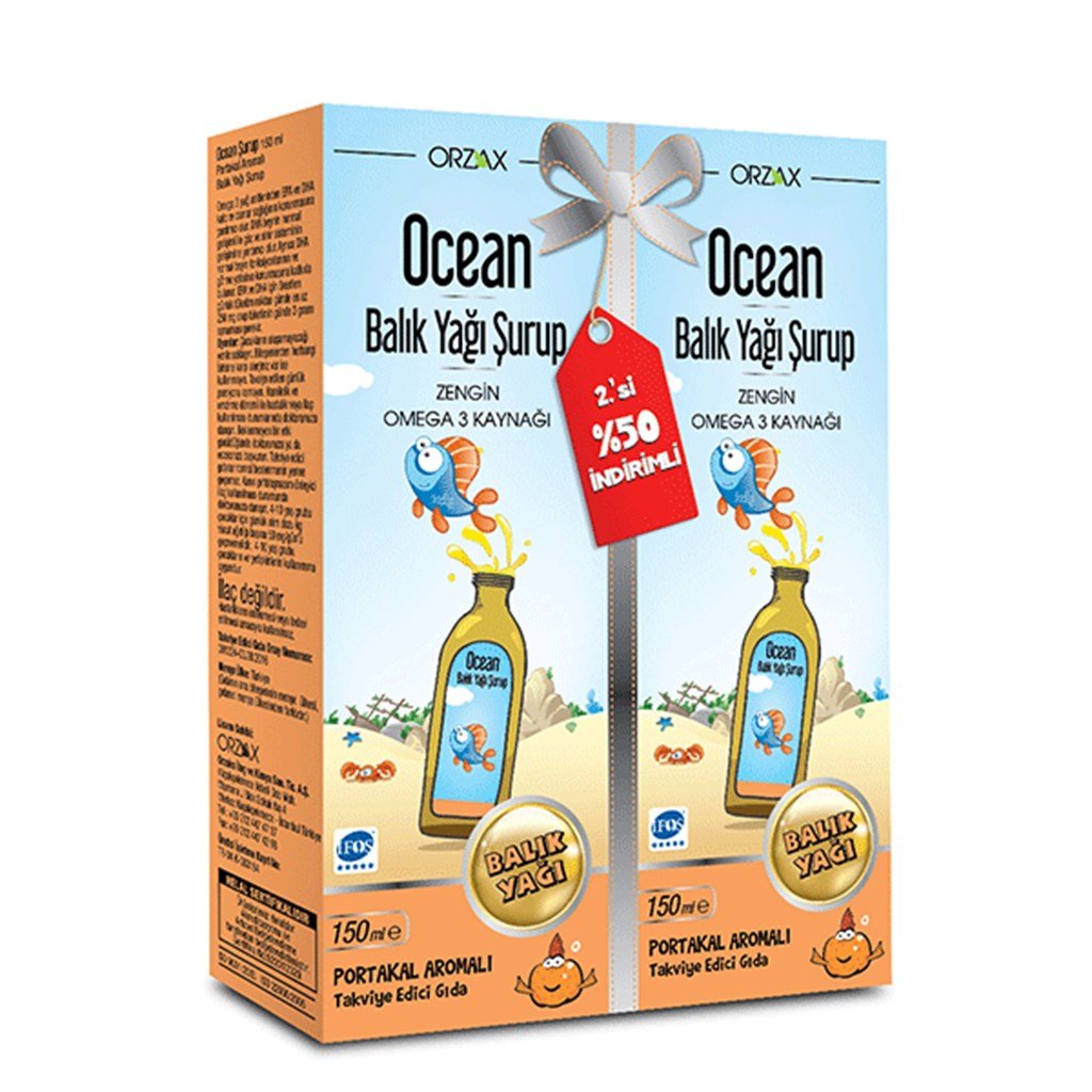 Orzax Ocean Balık Yağı Şurup 150 ml İkili Paket