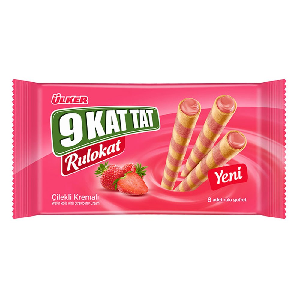 ULKER 9 KAT TAT RULOKAT CILEKLI 42GR - Altunbilekler.com