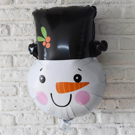 KBK Market Yılbaşı Kardan Adam Kafa Folyo Balon 58x43 cm | Renkli ve Şık Yılbaşı Temalı Balonlar