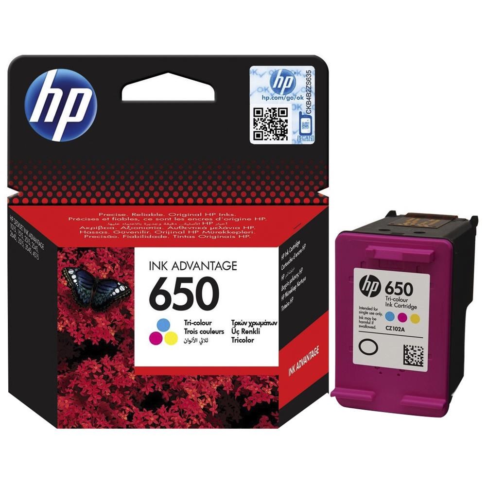 HP 650 CZ102AE Renkli Kartuş