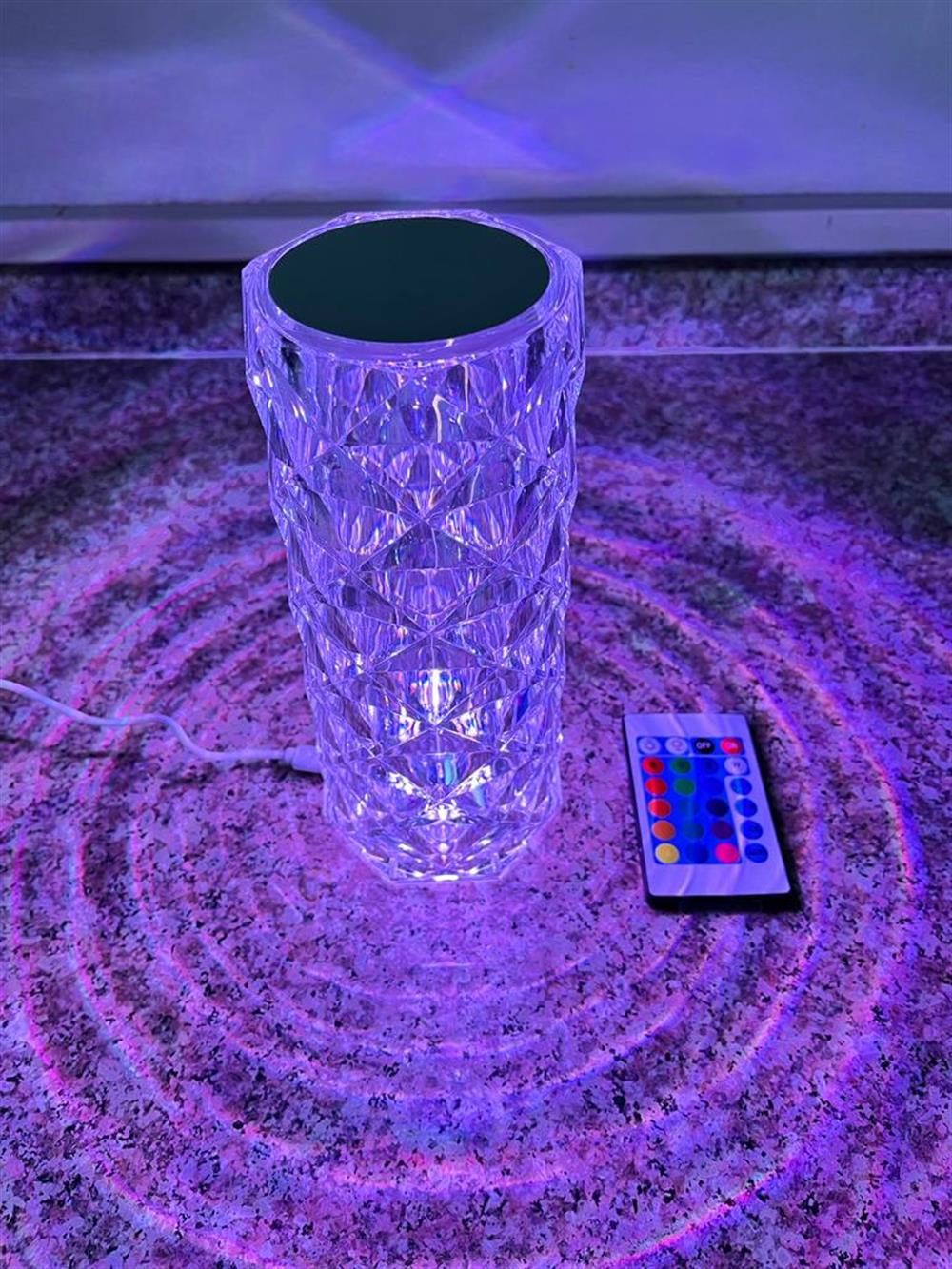 Kristal Elmas Led Dokunmatik Sensör Usb Şarjlı Masa Lambası Kristal Elmas Led Dokunmatik Sensör Usb Şarjlı Masa Lambası
