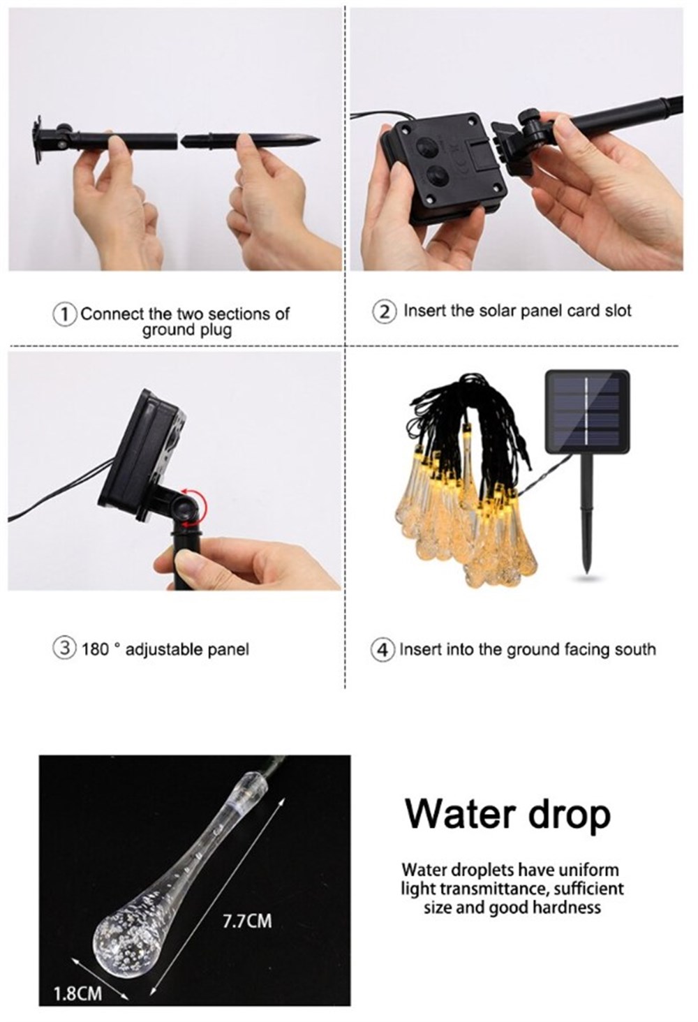 SOLAR SU DAMLASI BAHÇE AYDINLATMA GÜNIŞIĞI