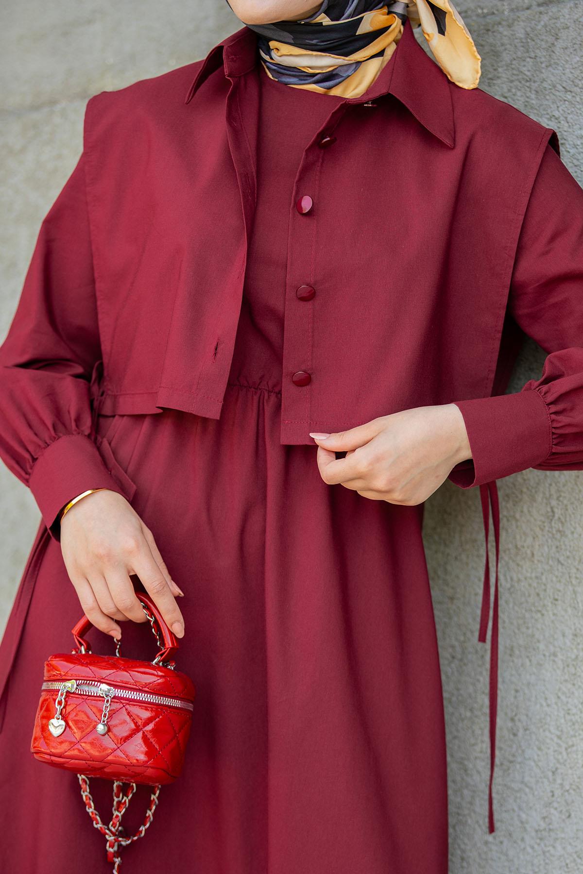 Üst Cepkenli Pamuk Cotton Elbise