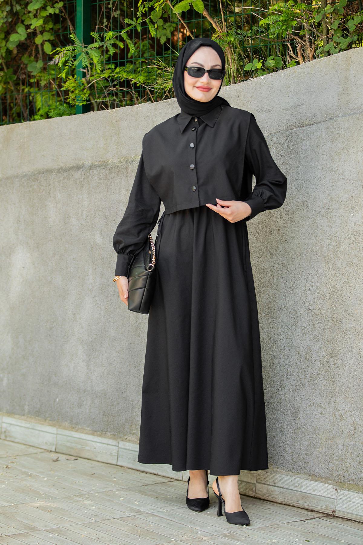 Üst Cepkenli Pamuk Cotton Elbise