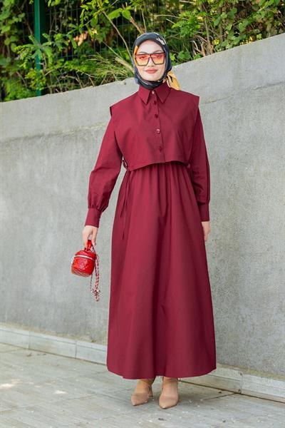 Üst Cepkenli Pamuk Cotton Elbise
