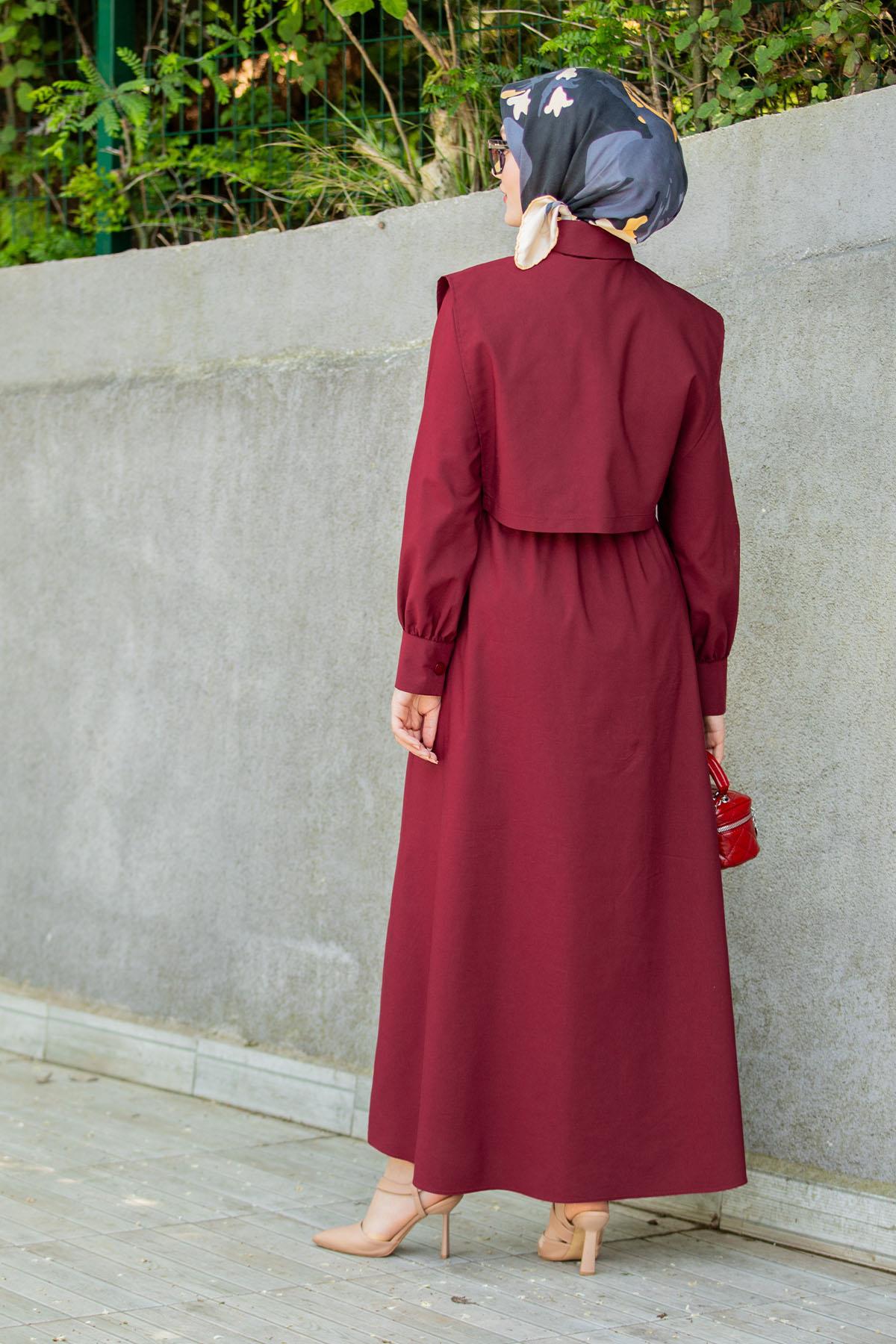 Üst Cepkenli Pamuk Cotton Elbise