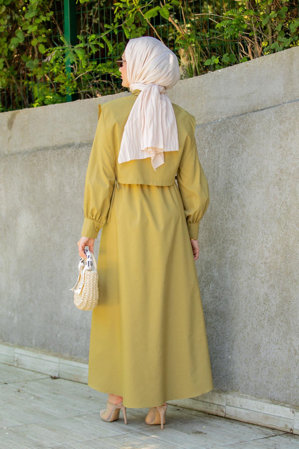 Üst Cepkenli Pamuk Cotton Elbise