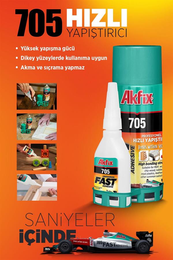 Akfix 705 Mdf Kit Hızlı Yapıştırıcı 400ml+100gr Ga065