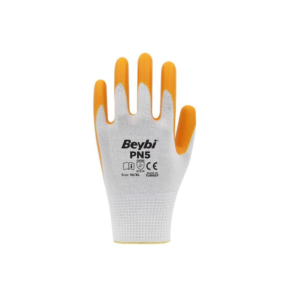 Beybi PN5 Sarı Nitril İş Eldiveni 10''