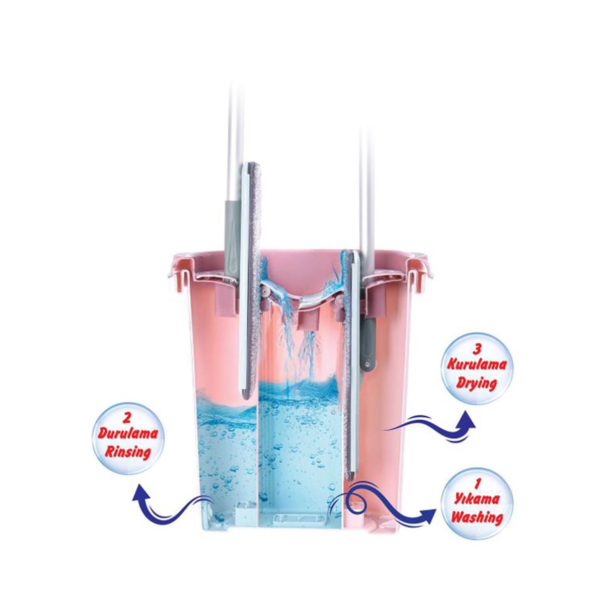 Flora Trio Tablet Mop Seti 3 Bölmeli Pembe F404