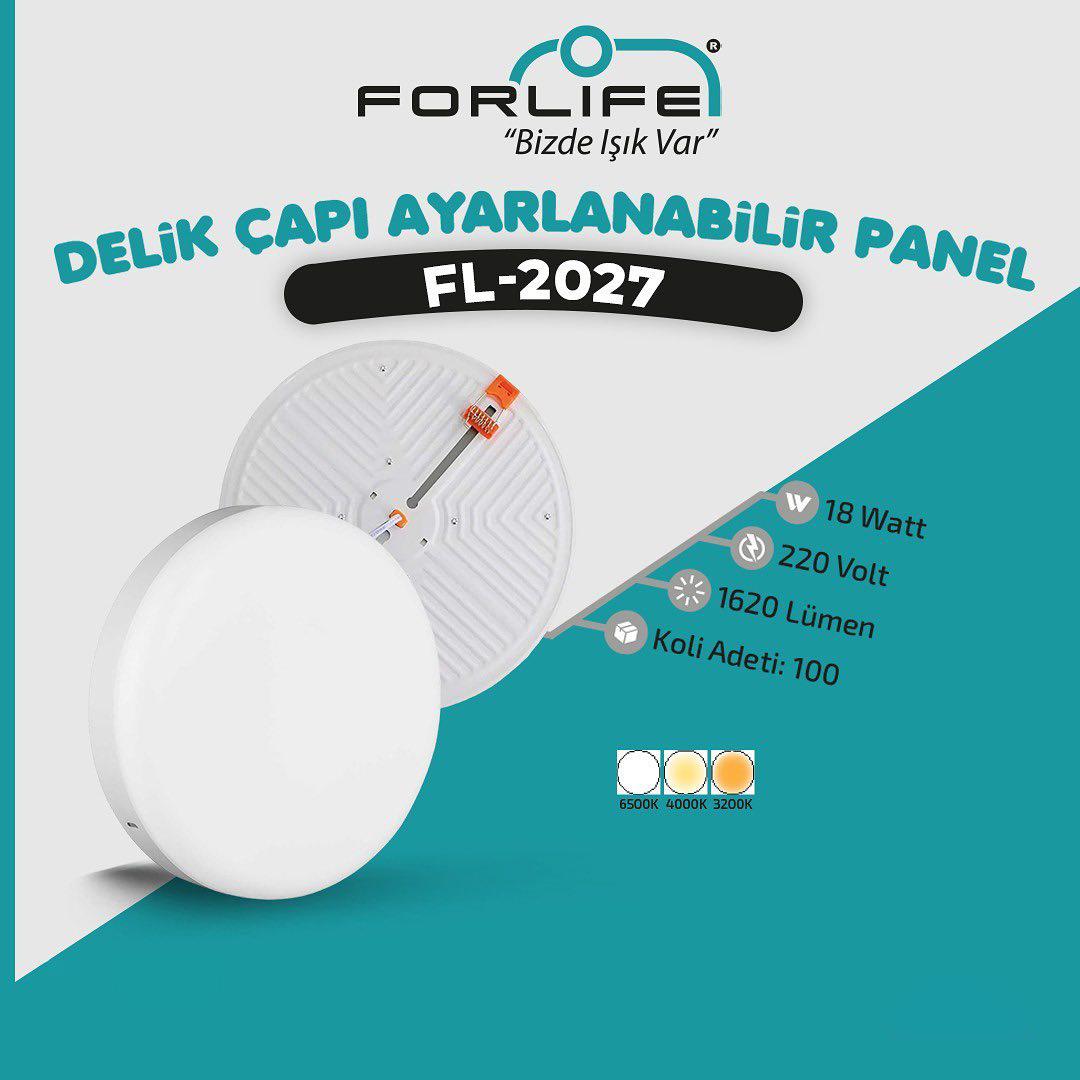 Forlife Ayarlanabilir Led Panel 18W 4000k Ilık Beyaz FL-2027