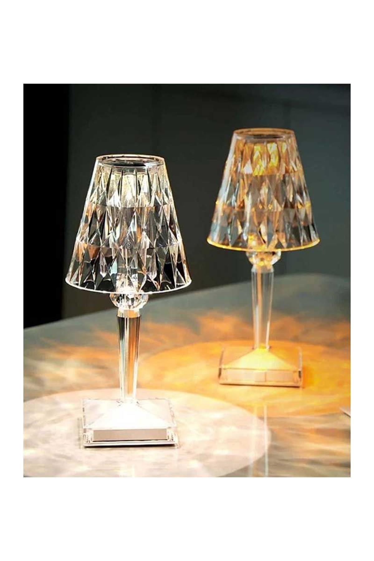 Forlife Kristal Şarjlı Led Masa Lambası ve Abajur Fl-8074