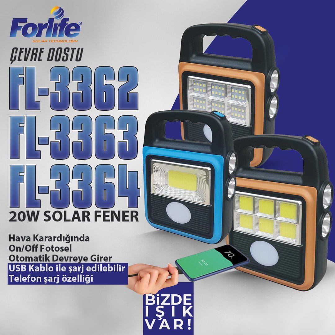 Forlife Solar El Feneri ve Işıldak 20W FL-3364