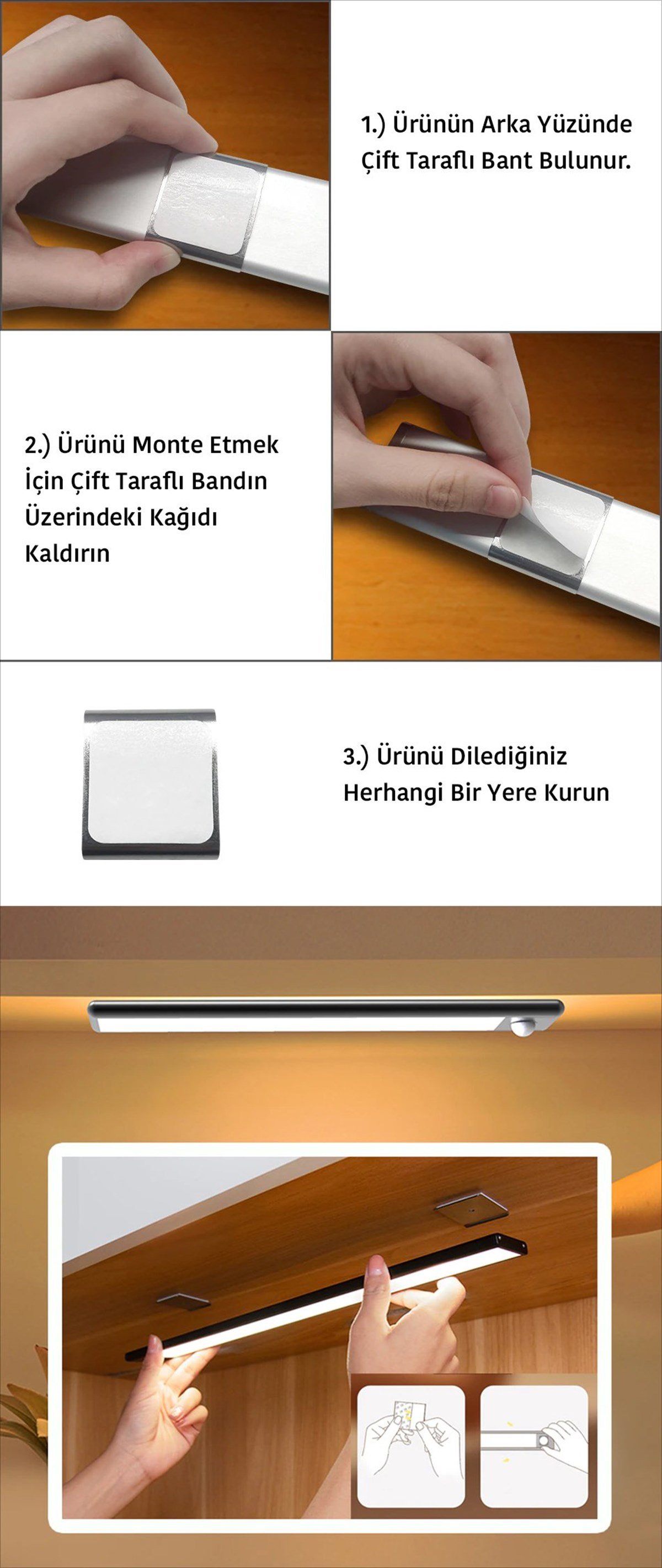 Powermaster Şarjlı Hareket Sensörlü Ledli Kabin Işığı 40.5 Cm Powermaster Şarjlı Hareket Sensörlü Ledli Kabin Işığı 40.5 Cm