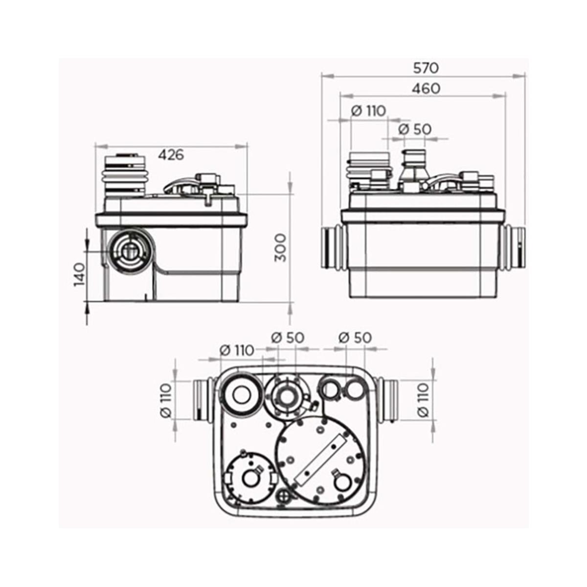 Sanicubic 1 Wp Tek Motor Tahliye İstasyonu 32 Lt