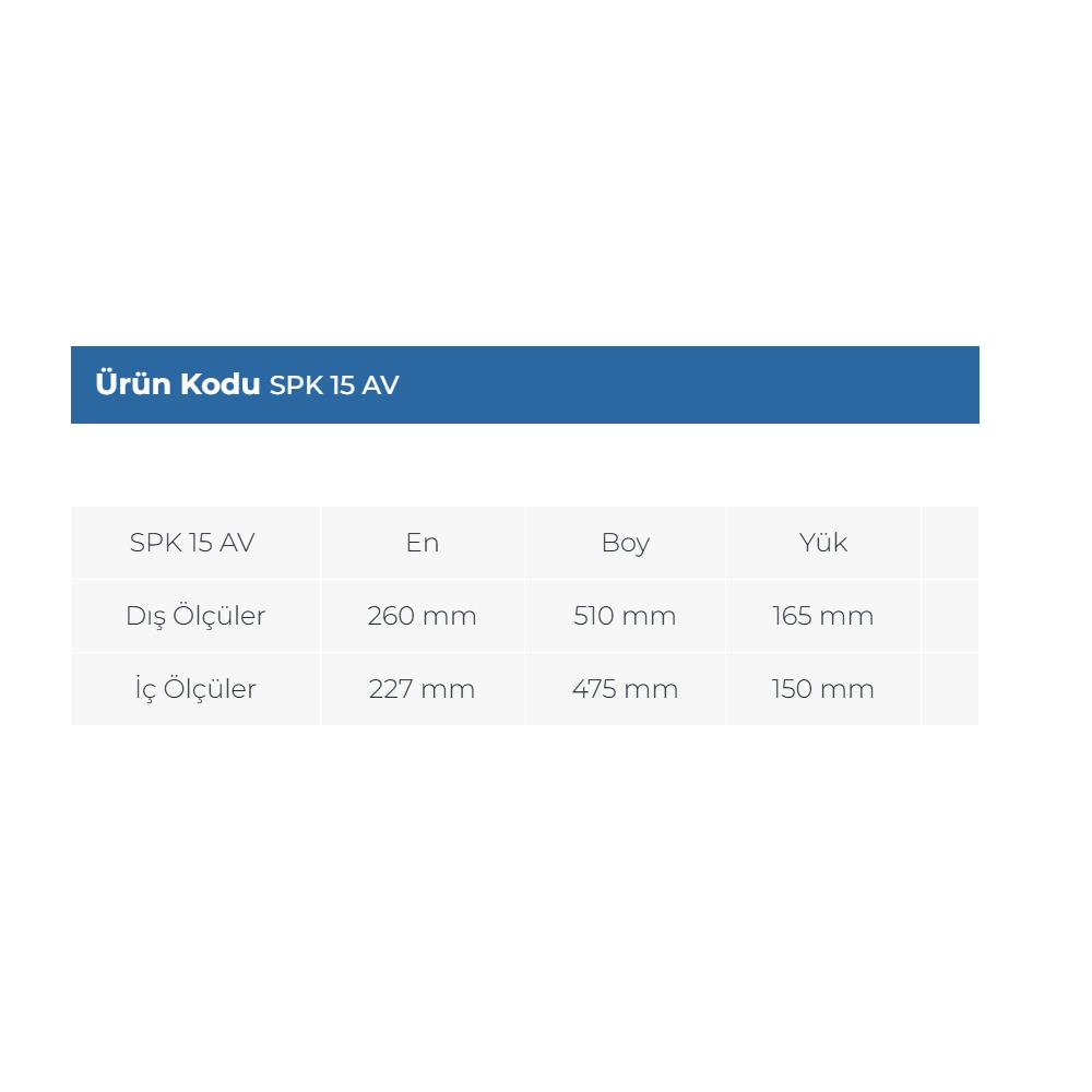 Sembol Plastik Spk 15 Av Avandalık Tipi Kasa Gri 260X510X165Mm