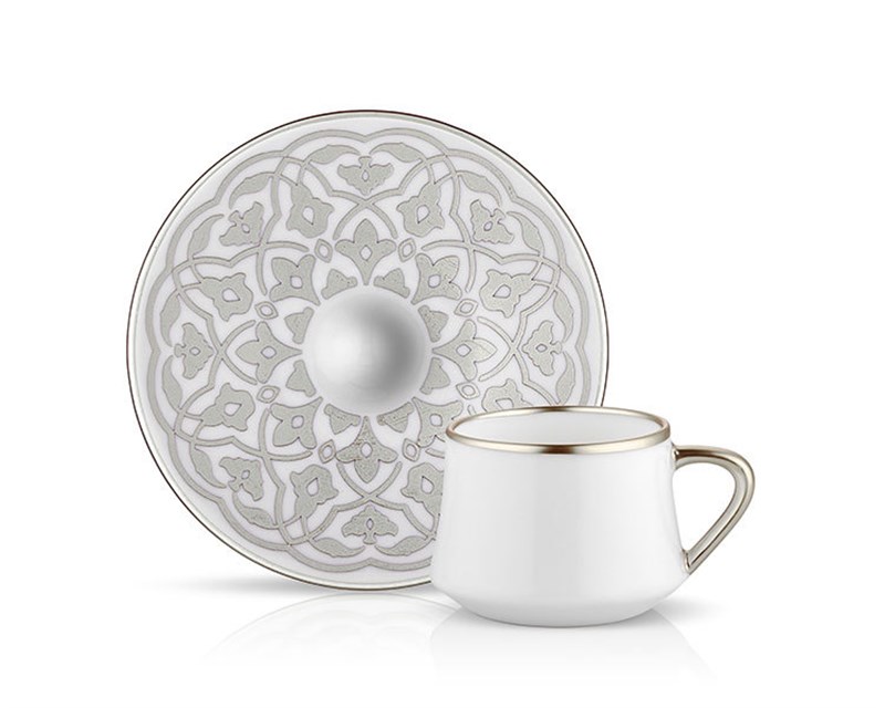 Sufi Türk Kahvesi Seti 6'Lı Lale Platin