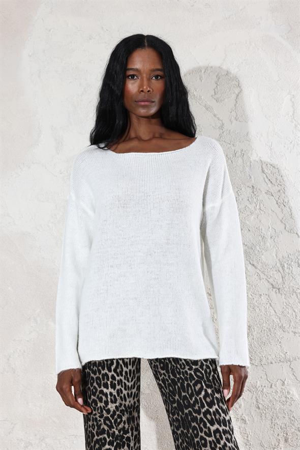 Beyaz Sosis Yaka Triko 7023