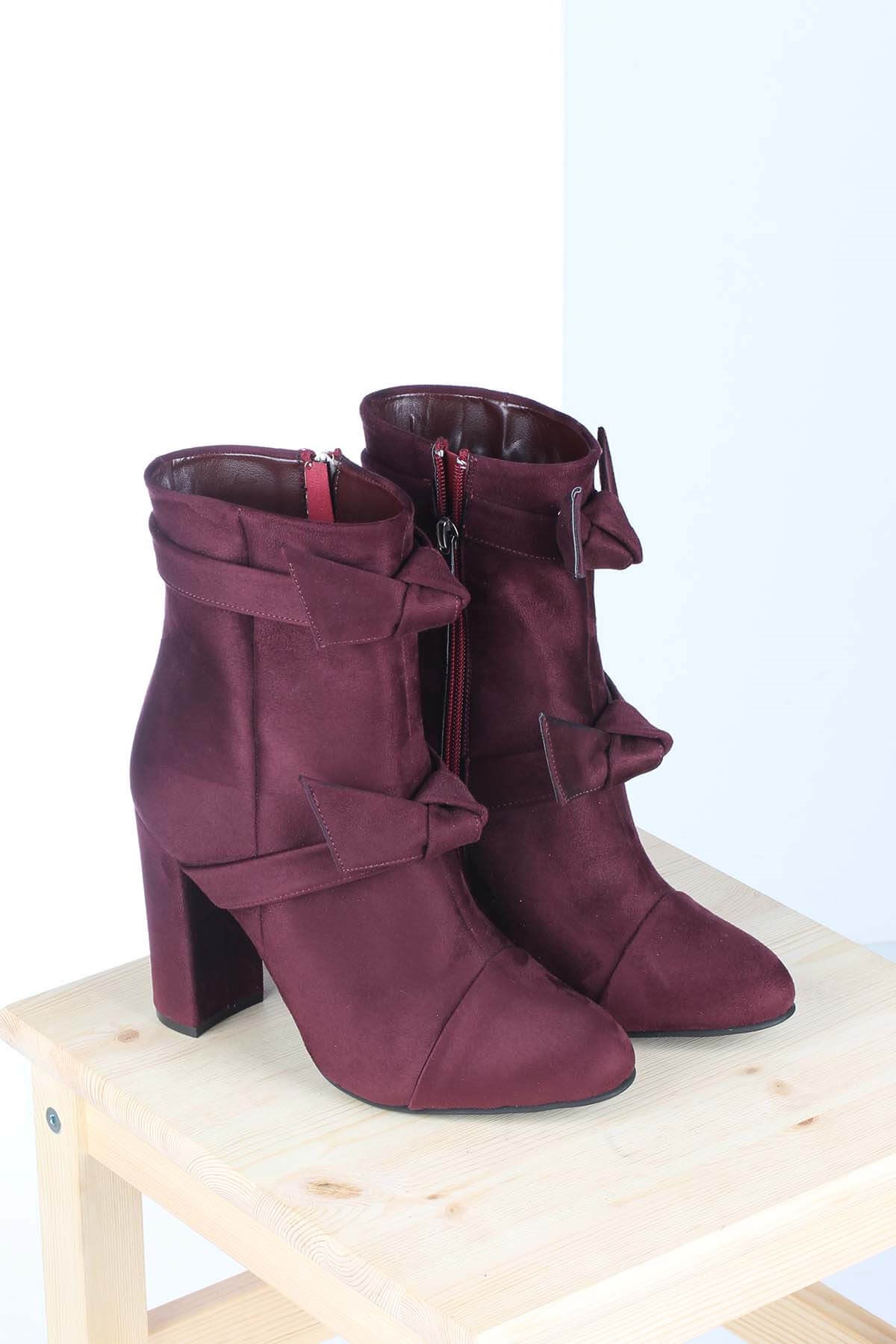 Bayan Bot - 3335 BORDO SÜET