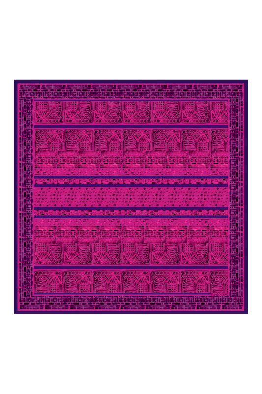 İmannoor San A Tivil İpek Eşarp 231-4019 - Mor - Bilen Giyim