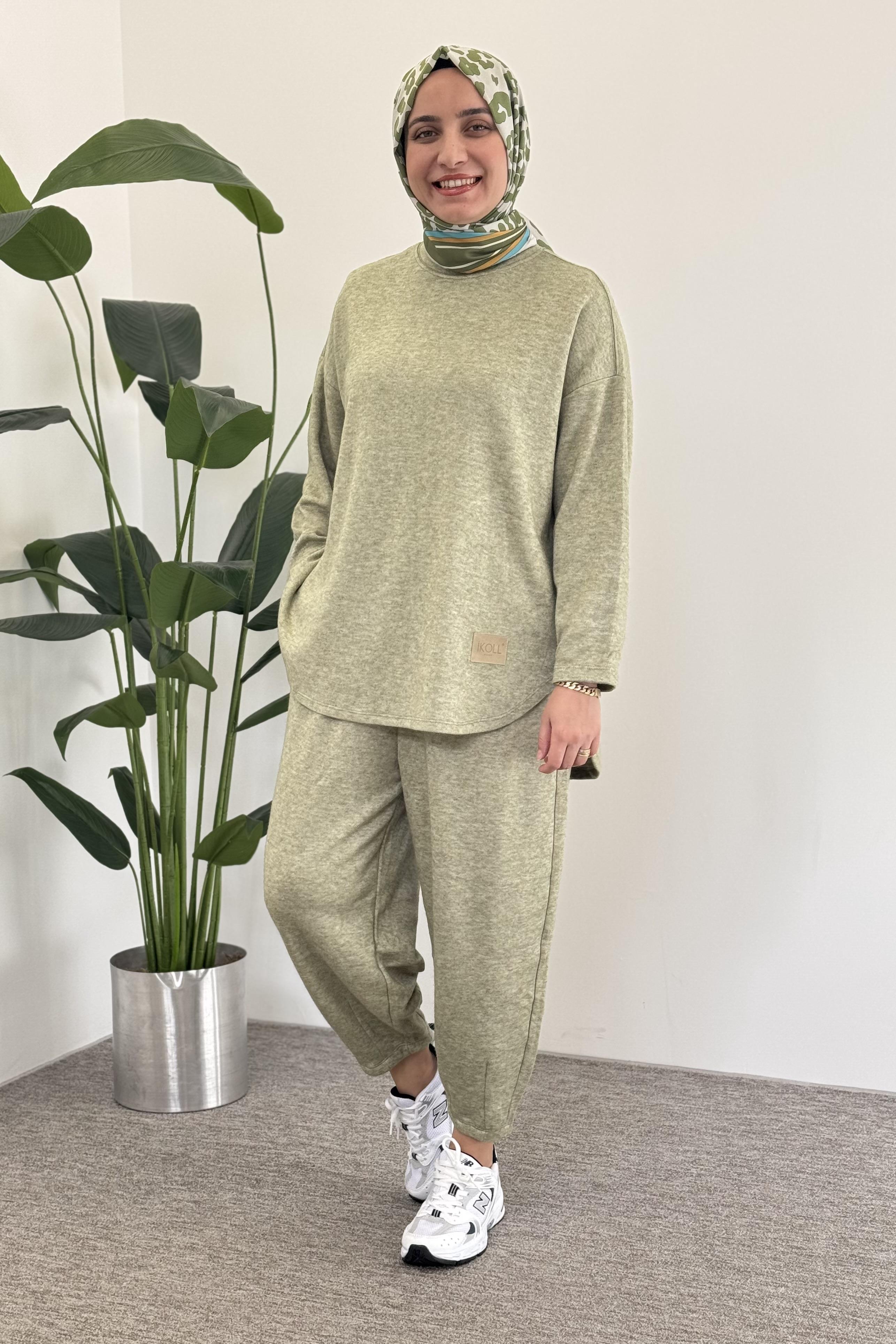 Konik Pantolonlu Basıc Takım 33346 - Bilen Giyim