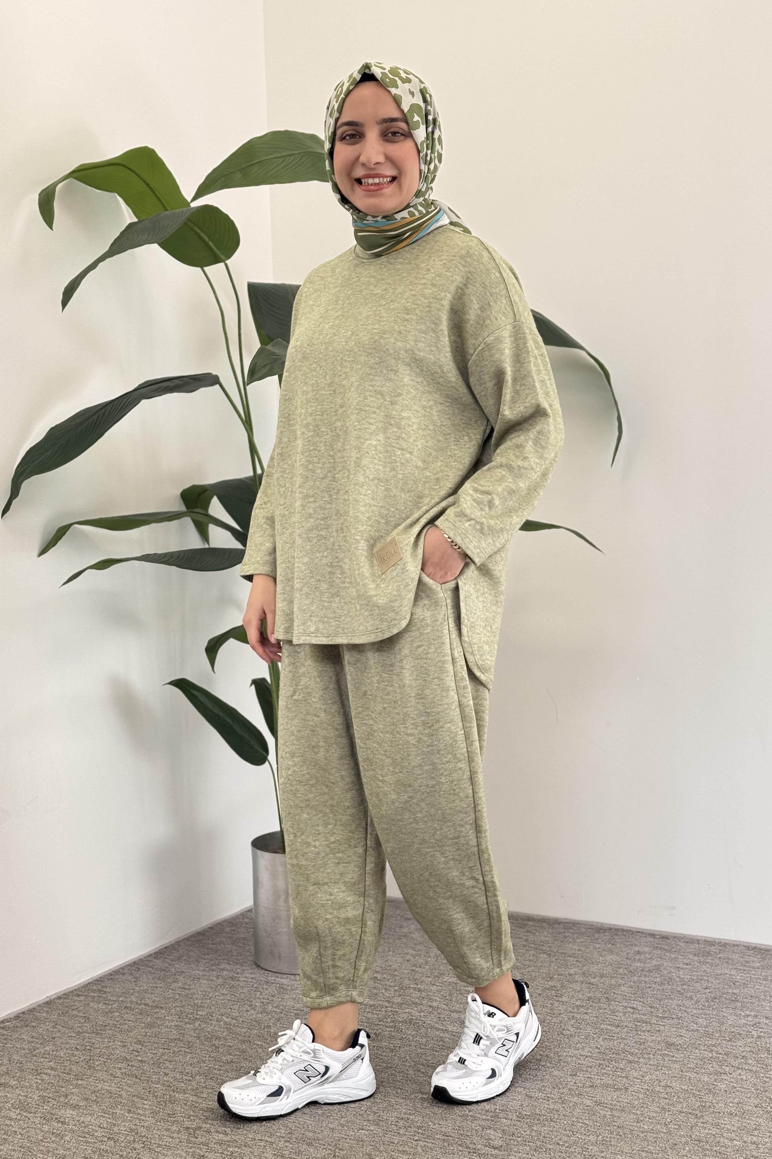 Konik Pantolonlu Basıc Takım 33346 - Bilen Giyim