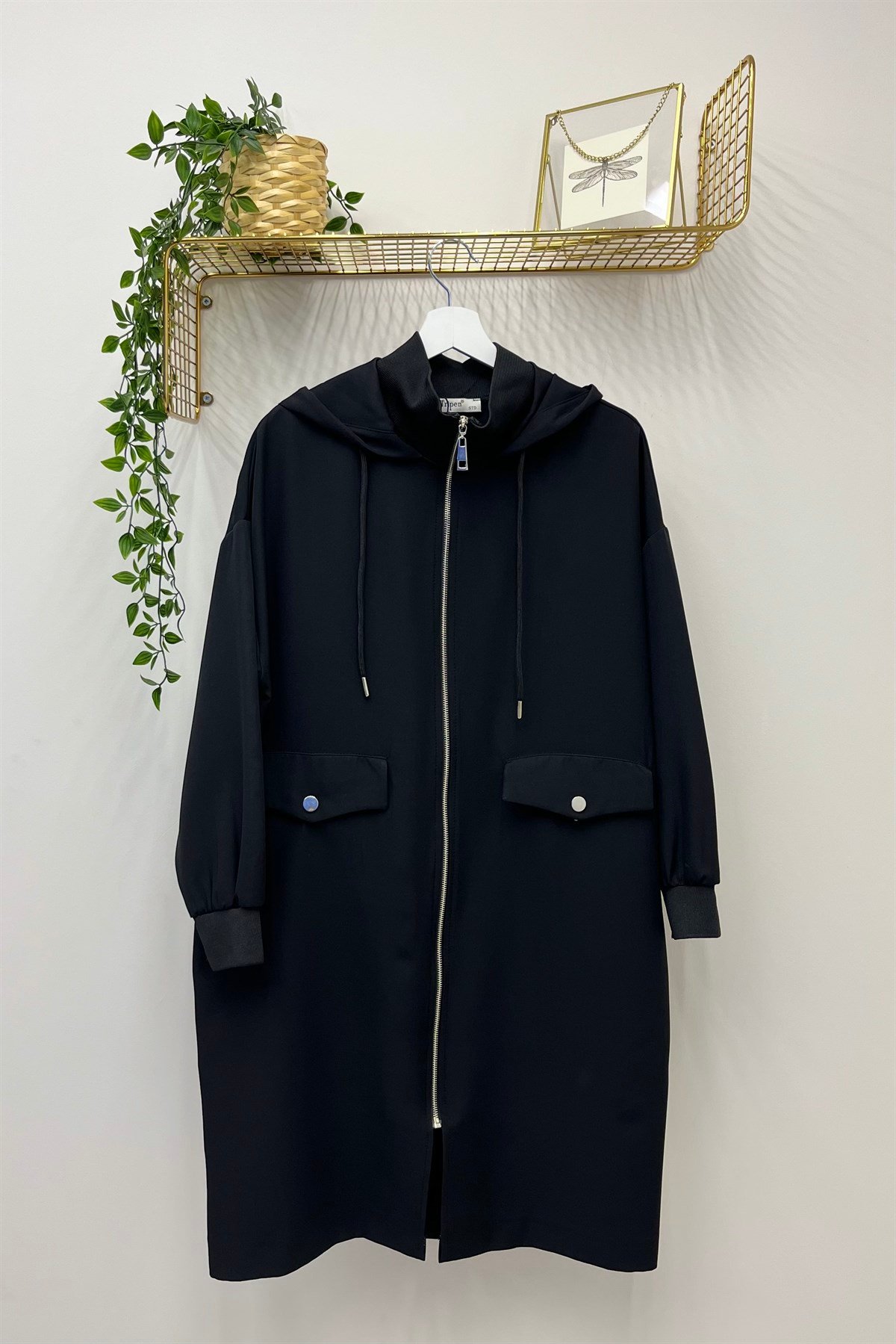 Fermuarlı Uzun Double Kap 1998 - Siyah