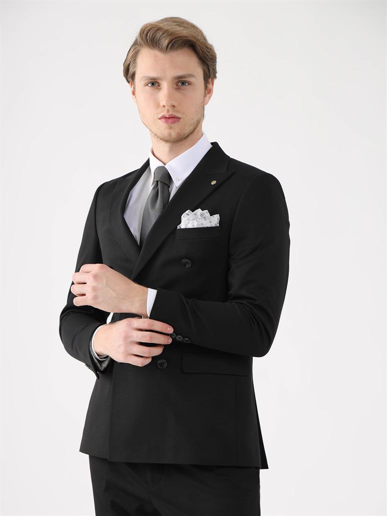 Erkek Modası - Dufy Yaz Koleksiyonu 2024 | Dufy Siyah Erkek Slim Fit Düz Mono Yaka Takım Elbise ...