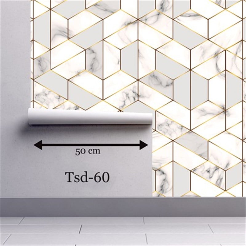 Tasarım Duvar Kaplama TSD-60 - Folyo, Desenli Yapışkanlı Folyo, Masa Kaplama, Mutfak Dolabı ...