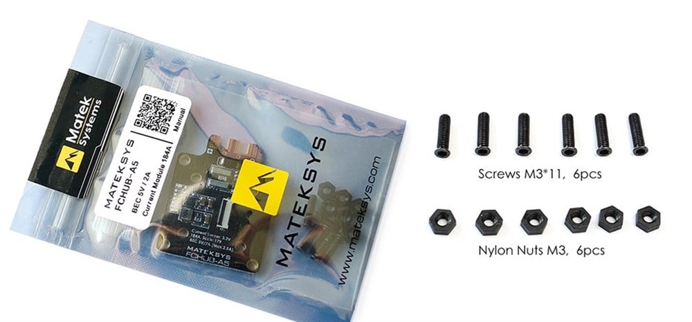 Matek FCHUB-A5 PBD Dahili Akım Sensörlü 184A, 5V 2A BEC, 4x35A ESC Satın Al