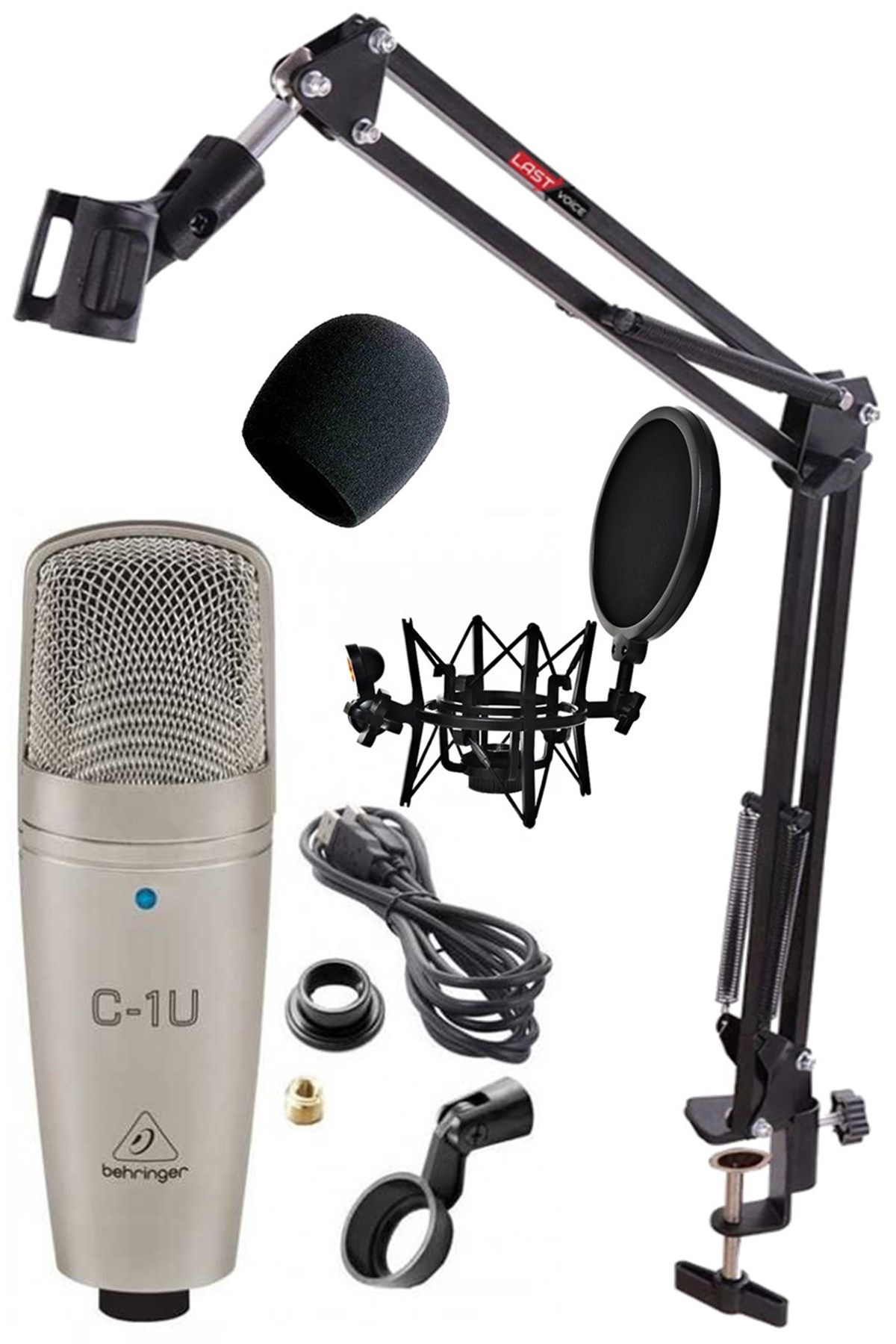 Behringer C-1U SET Usb Stüdyo Condenser Mikrofon + SH-101 Filtreli ...