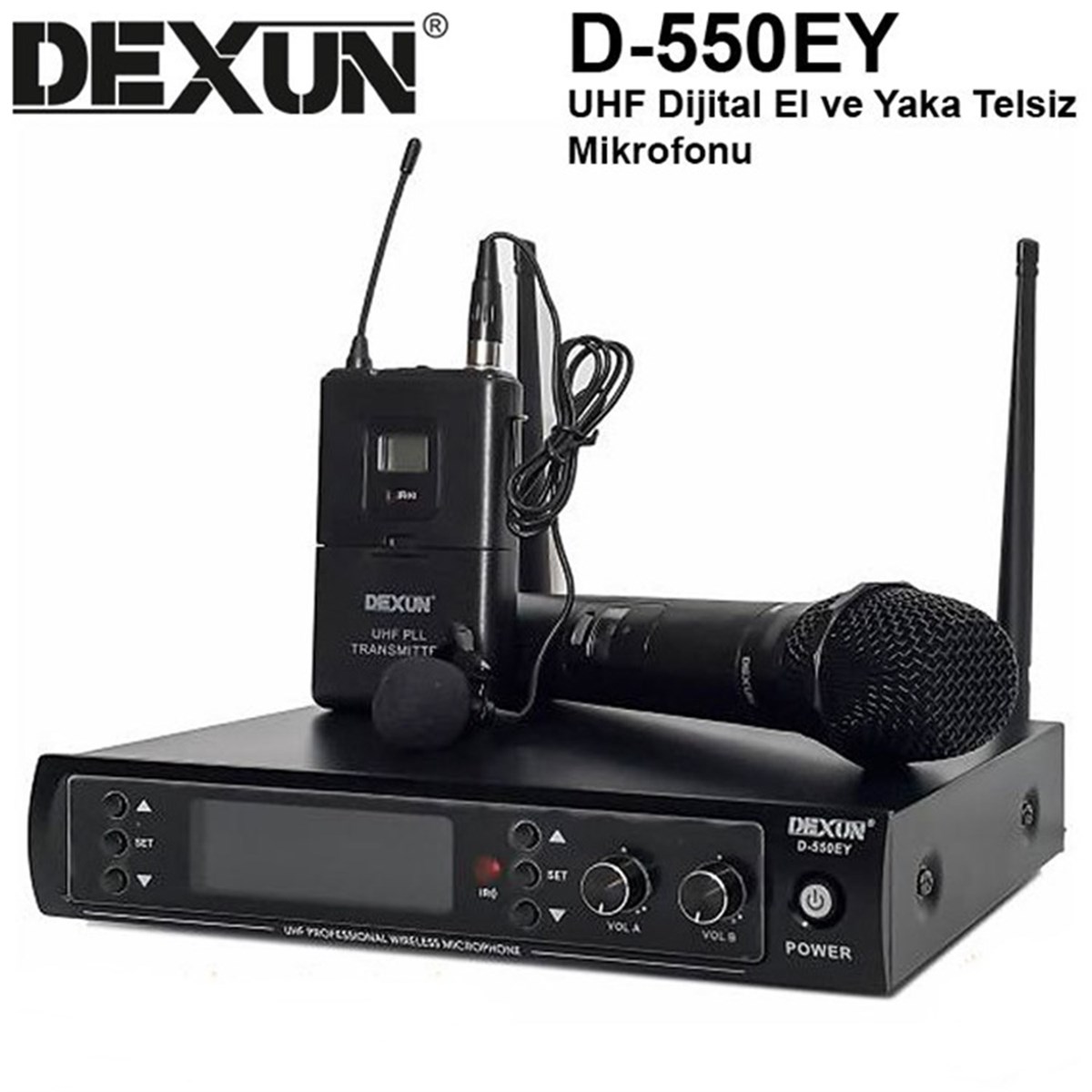 Dexun D-550EY EL ve Yaka Tipi Uhf Telsiz Kablosuz Mikrofon
