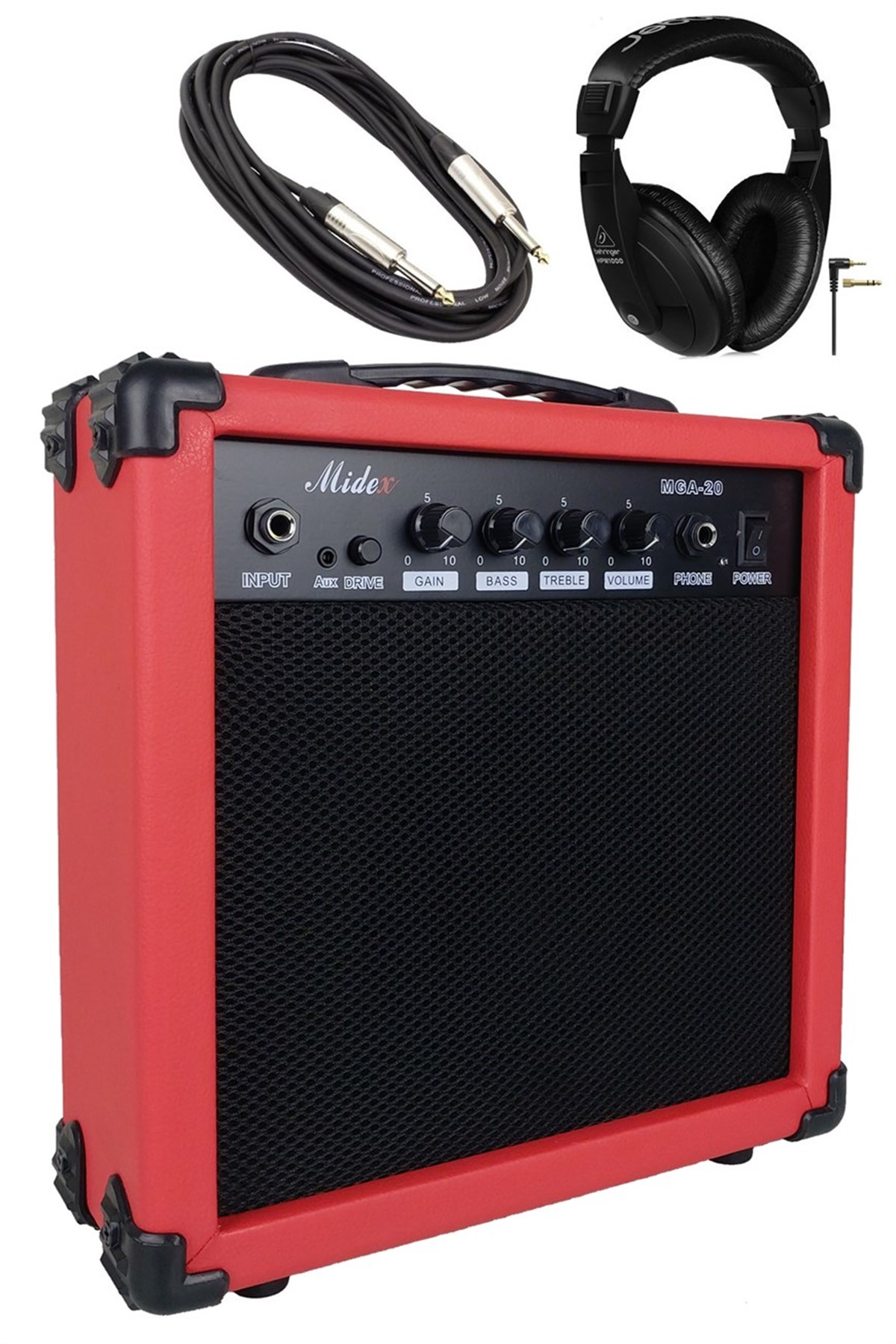 Midex MGA-20RDHD Elektro Gitar Amfisi 20 WATT Gain Özelliği (Kulaklık ...