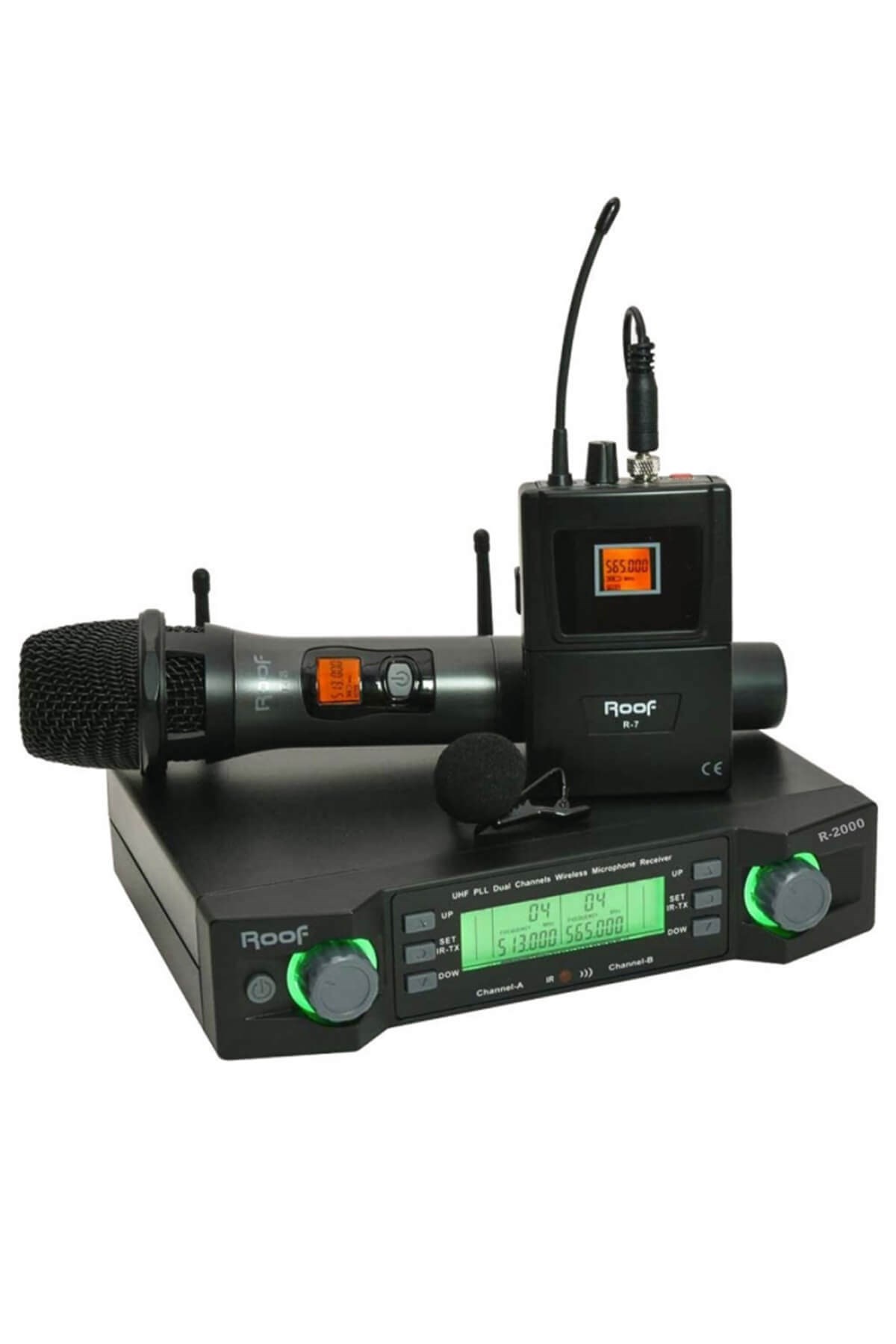 Roof R-2000EY Profesyonel Telsiz Kablosuz Mikrofon EL Yaka UHF ucuz fiyatı