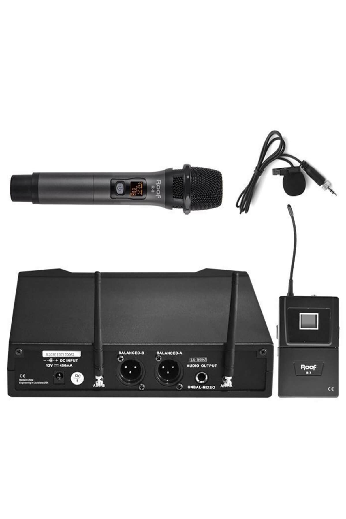 Roof R-2000EY Profesyonel Telsiz Kablosuz Mikrofon EL Yaka UHF ucuz fiyatı