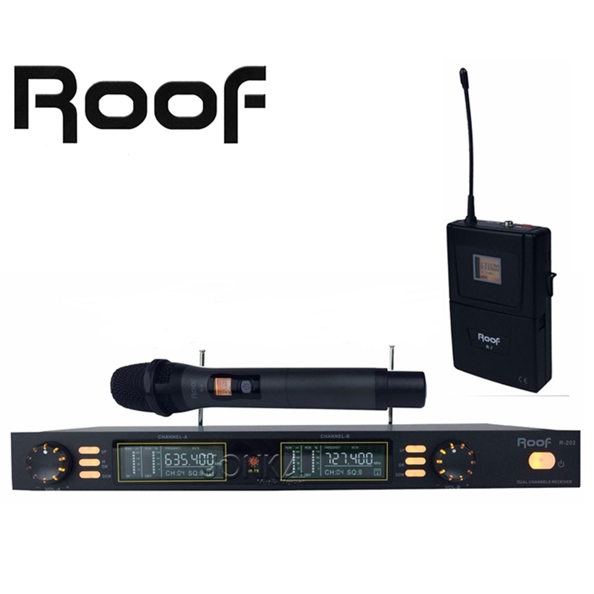 Roof R-202EY Uhf Band Dijital EL ve Yaka Tipi Telsiz Kablosuz Mikrofon