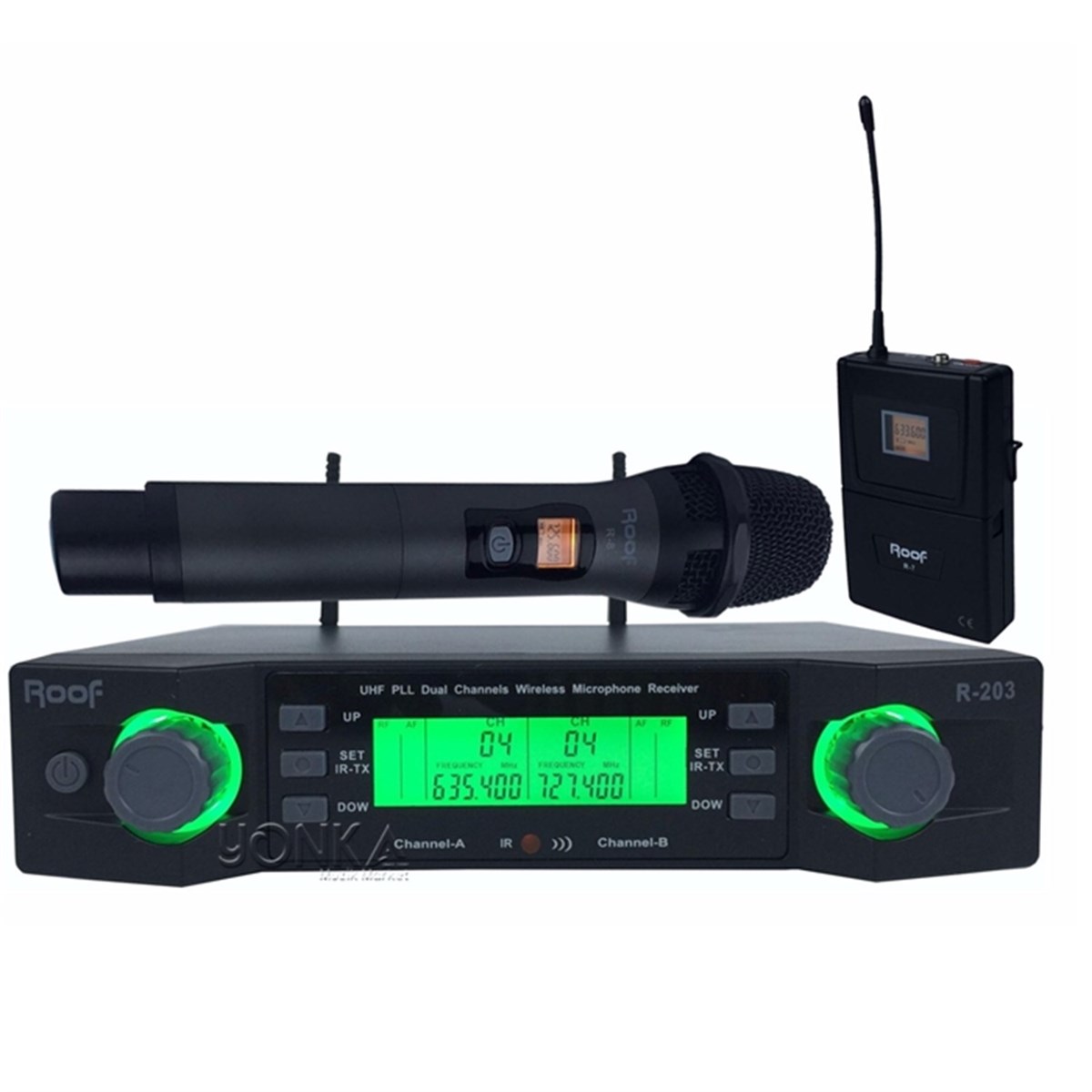 Roof R-203EY Uhf Band Dijital EL ve Yaka Tipi Telsiz Kablosuz Mikrofon