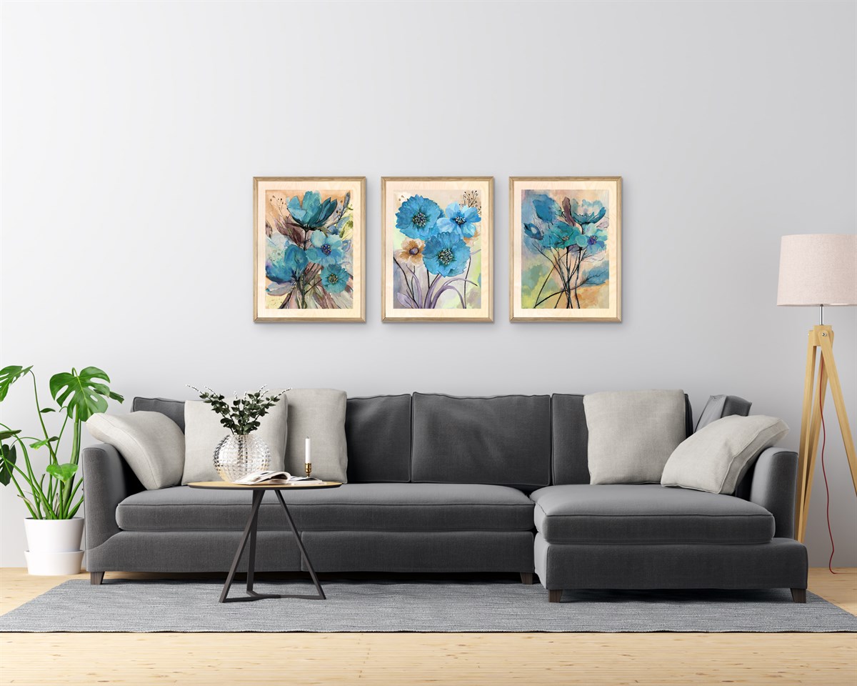 Triple Art Flower Ahşap Tablo | Gerçek Deri Gerçek Moda | Deriderim