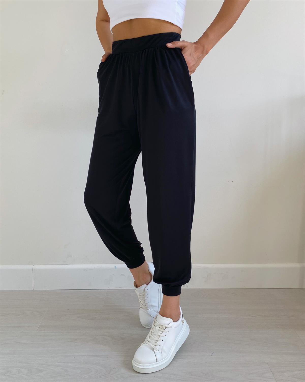 Siyah Modal Şalvar Pantolon