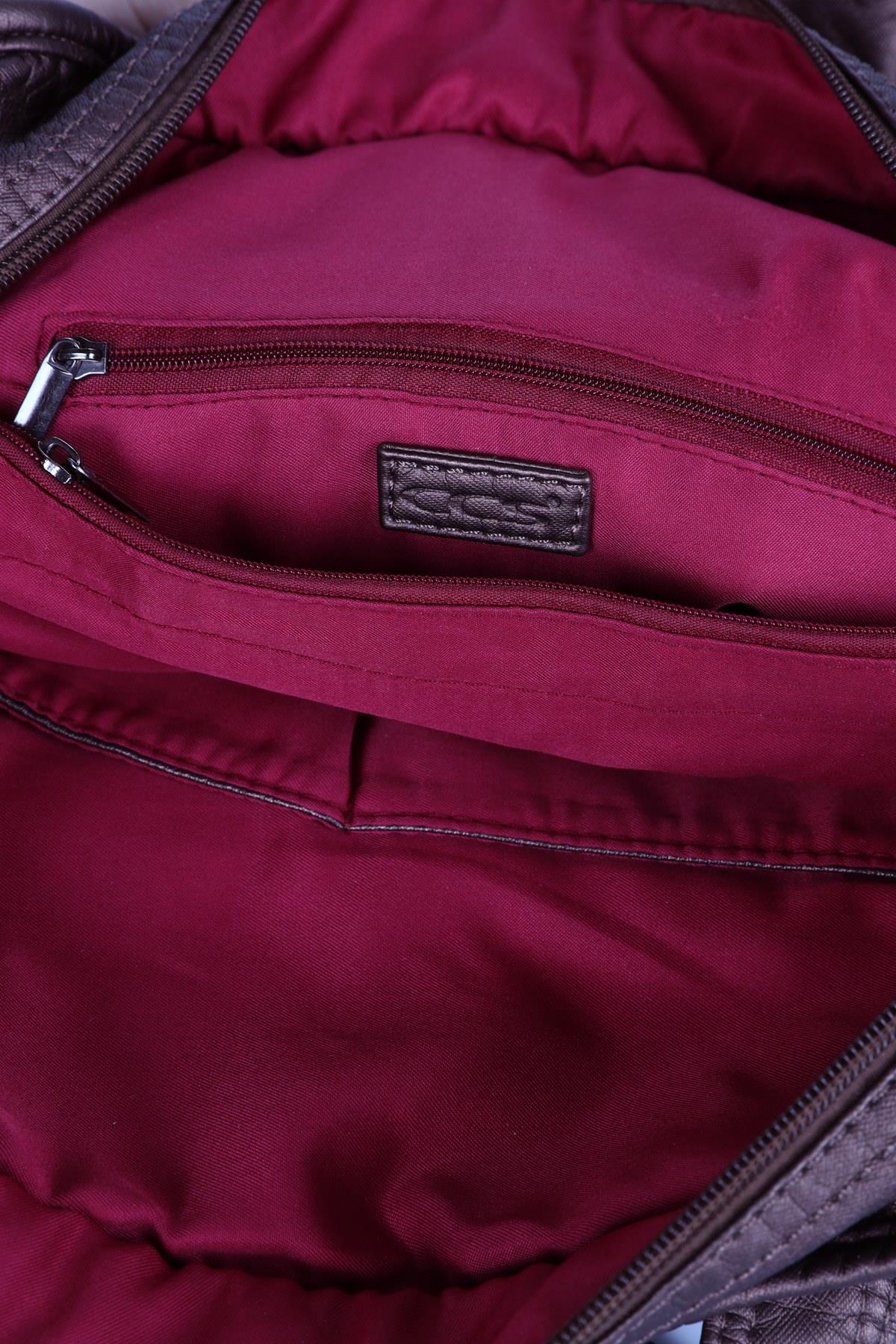 BRONZ ÇÇS 16495 YIKAMA DERİ KADIN OMUZ VE SIRT ÇANTASI