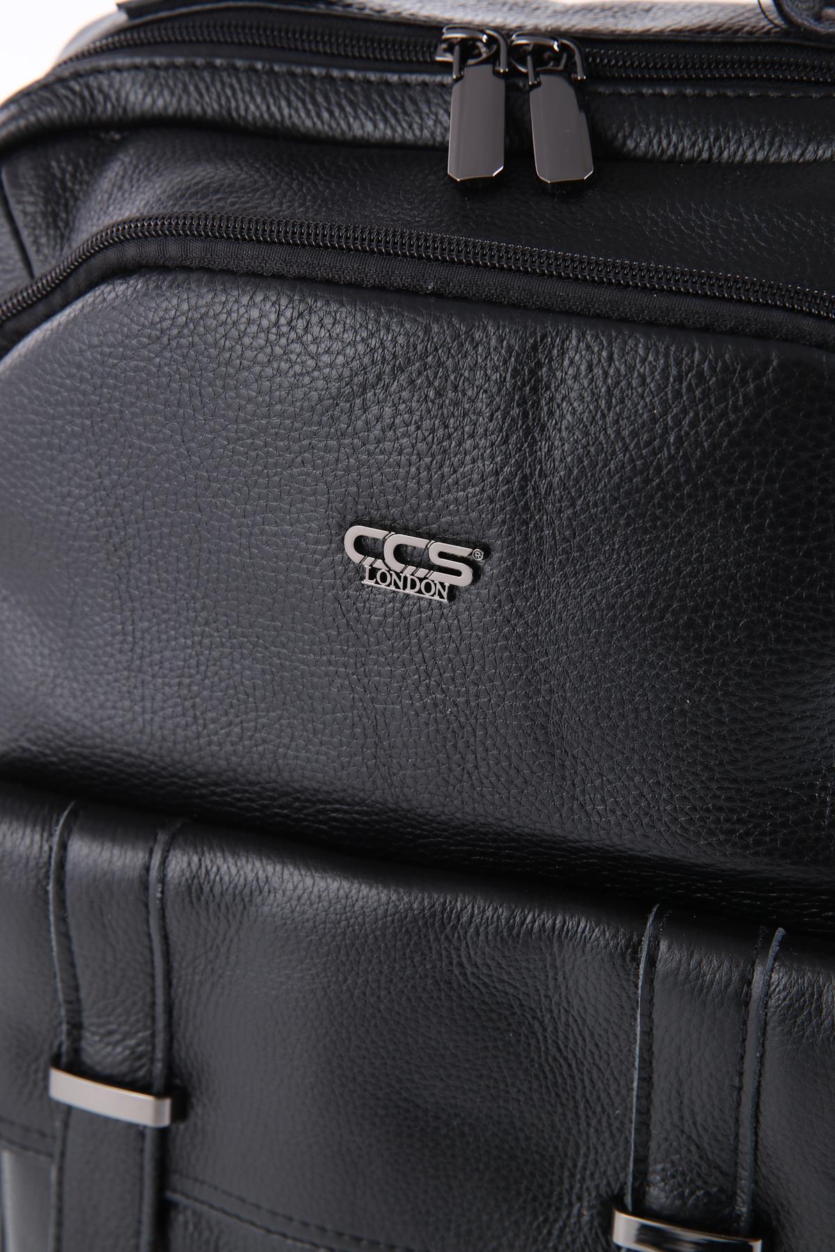 SİYAH ÇÇS 31445 Erkek Hakiki Deri Sırt Çantası
