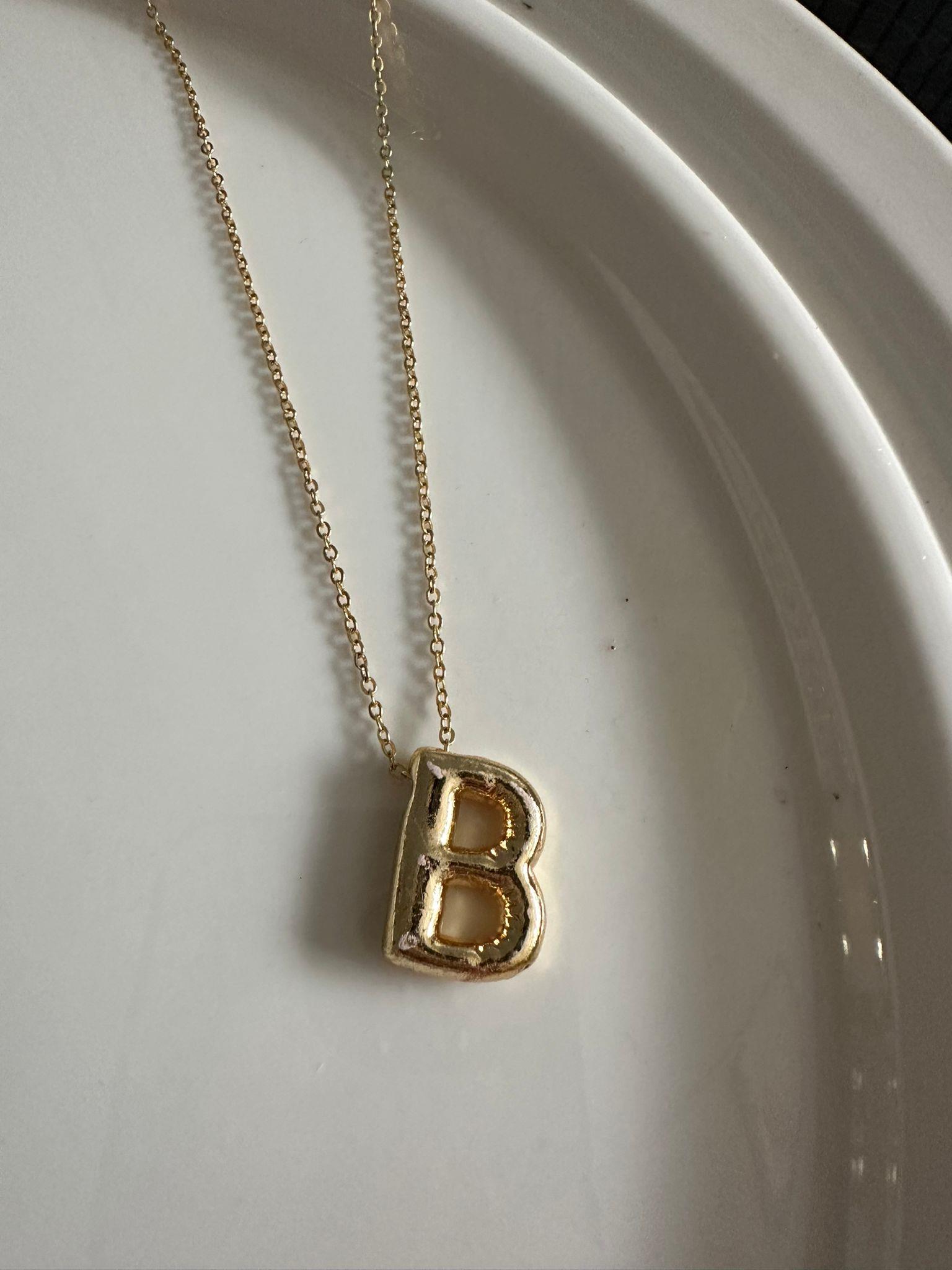 Gold B Harf Kolye I Chamakh Butik Online Alışveriş